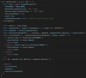 A simple event-sourcing example with snapshots using Lambda and DynamoDB | theburningmonk.com