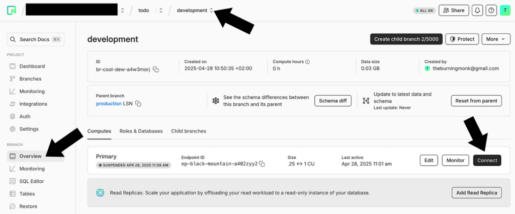 How to use Neon with ephemeral environments